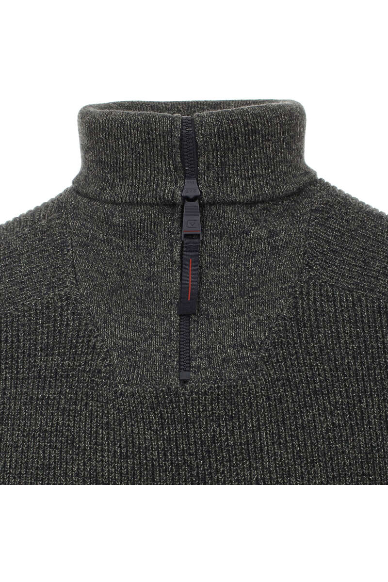 Casa Moda Casual Fit Troyer zip dark green | Businesshemden.com