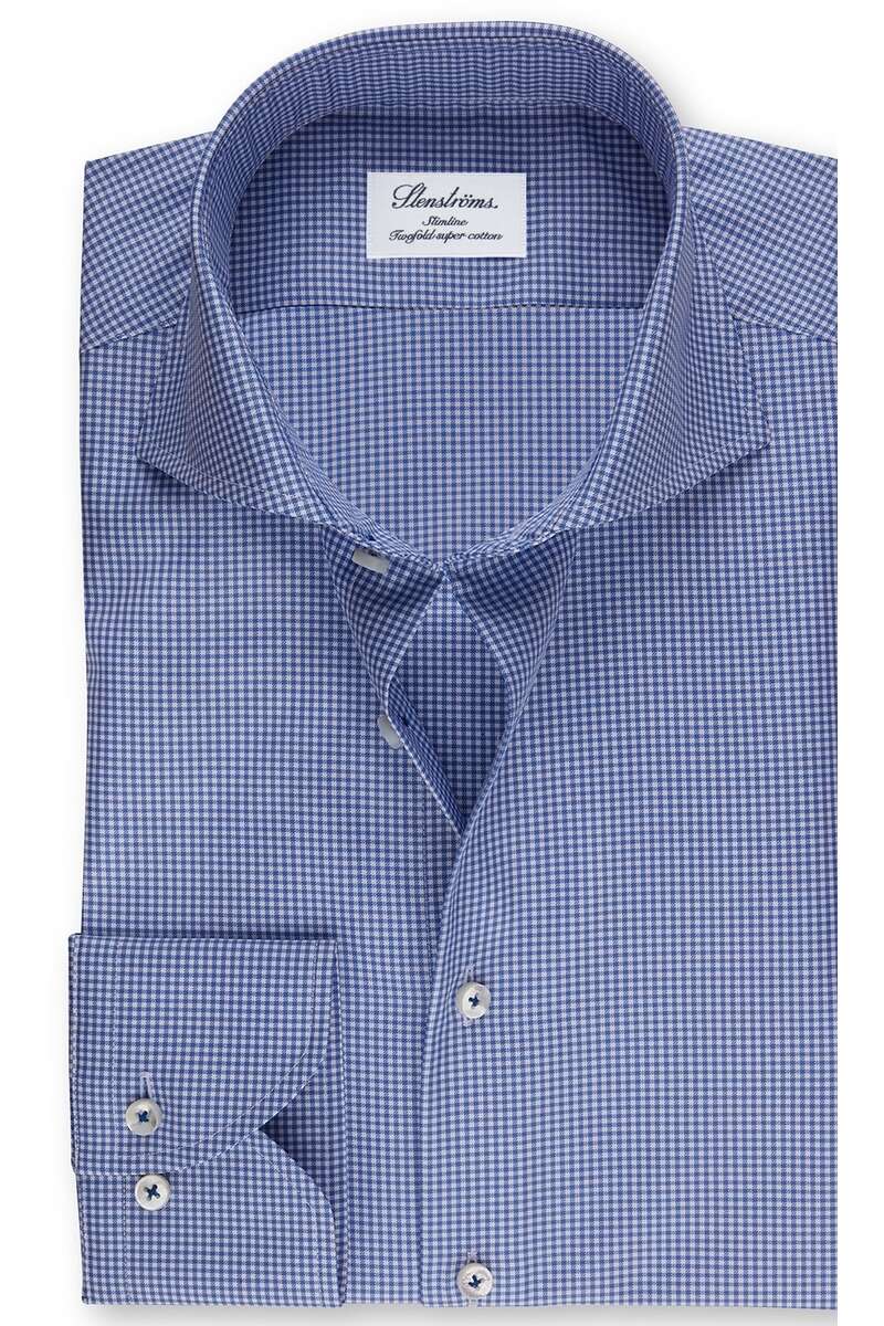 Hochwertiges Stenströms Slimline Hemd in der Farbe dunkelblau, Kariert ...