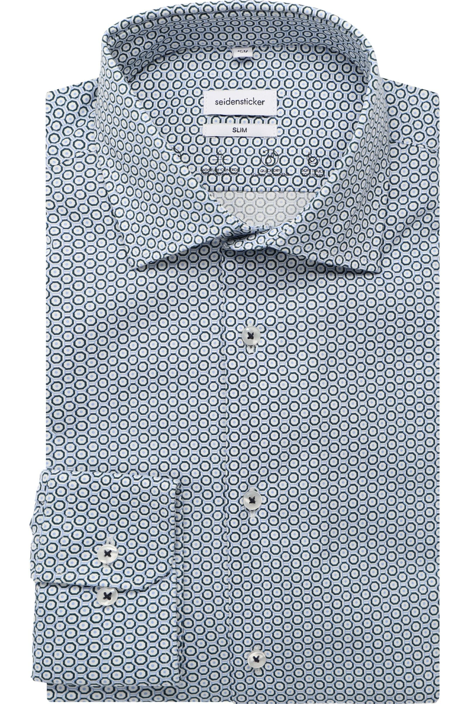 Seidensticker Slim Fit SMART PERFORMANCE shirt blue, print ...